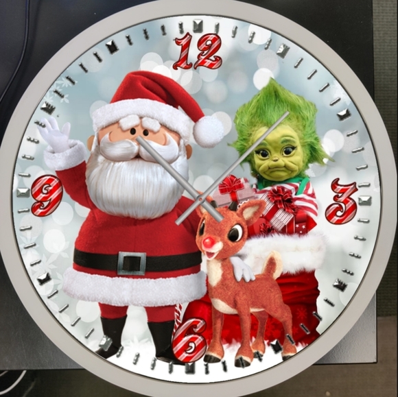 Grinch n Santa Claus with Rudolph | Wall Decor | Santa Clausrudolph And ...